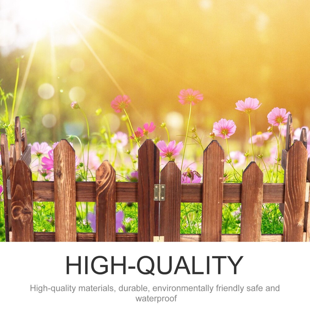1 Set Wood Fence Carbonized Landscape Fence Partit... – Grandado