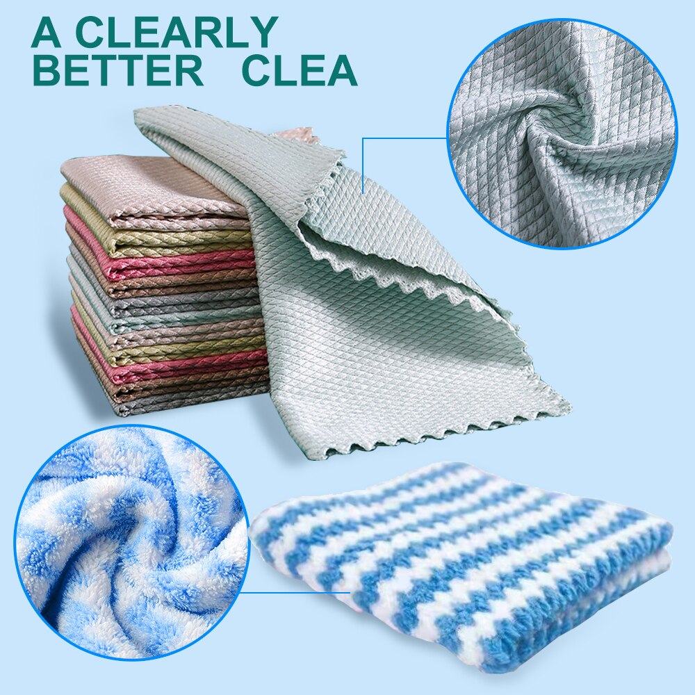 Herbruikbare Microfiber Cleaning Doekjes Keuken Ha... – Grandado