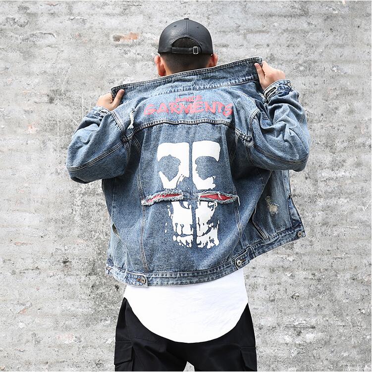 street broken cloth denim jacket retro wash water ... – Vicedeal