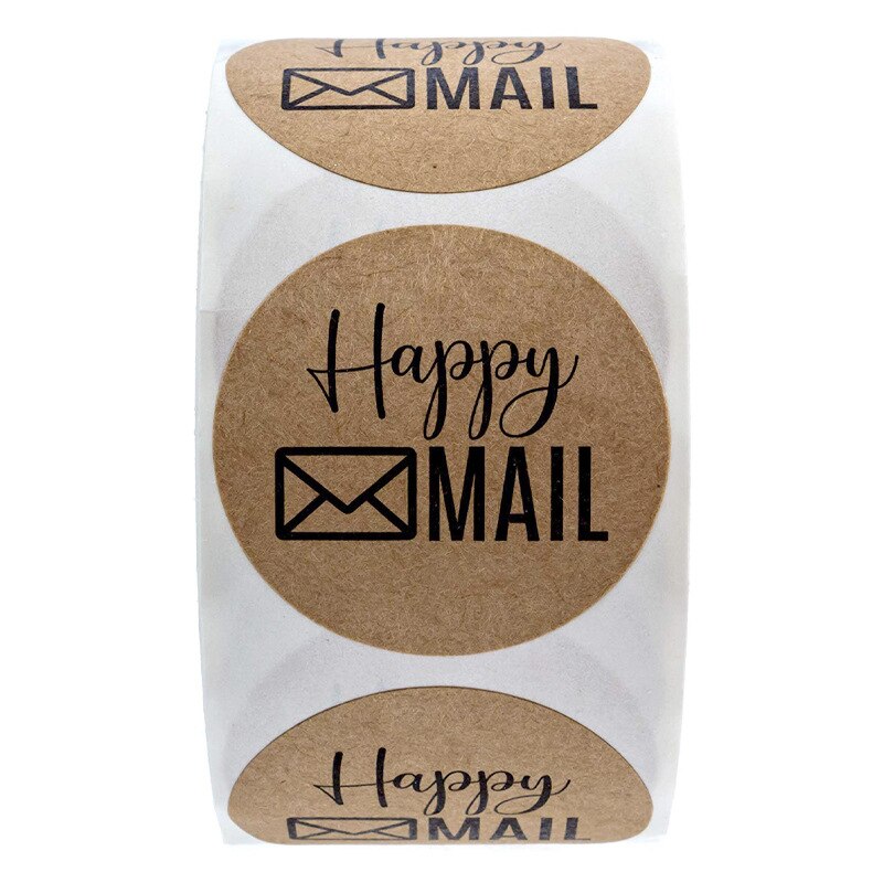 50pcs circular happy mail business stickers 1 inch... – Grandado