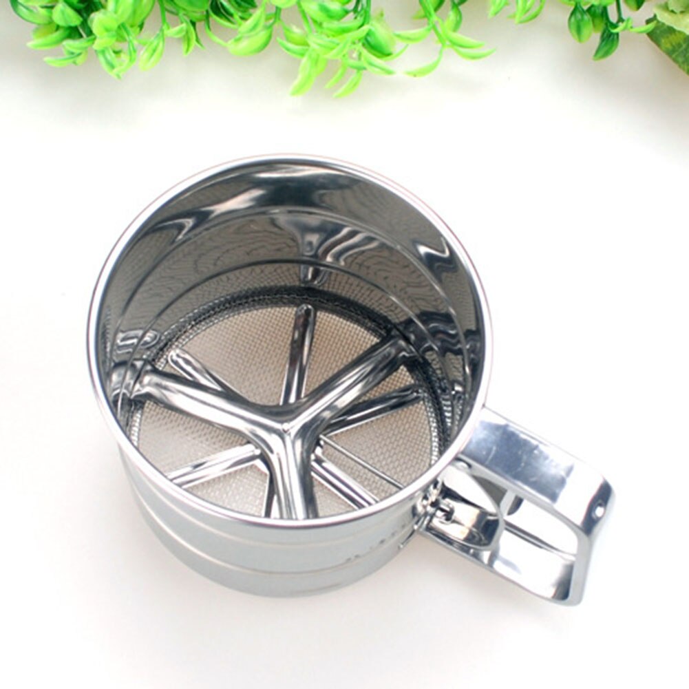 Stainless Steel Shaker Sieve Cup Mesh Crank Flour ... – Vicedeal
