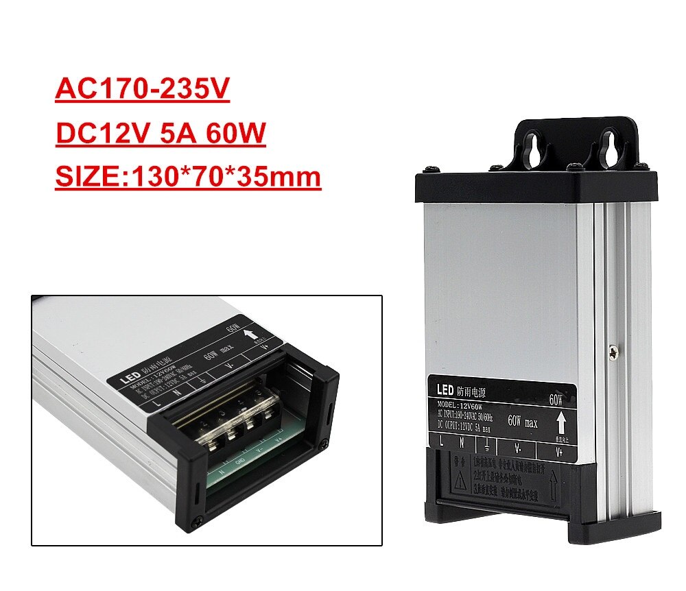 12 V LED Outdoor Regendicht Stromversorgung DC 12 ... – Vicedeal