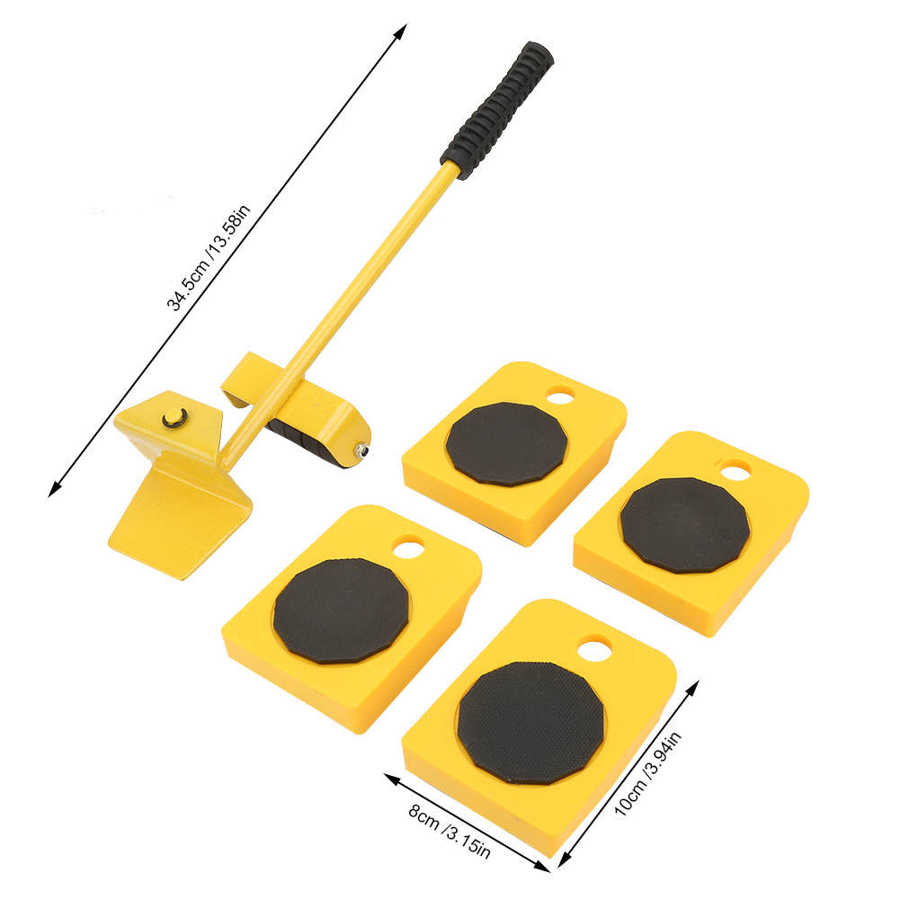 150kg Furniture Transport Lifter Set Yellow Furnit... – Vicedeal