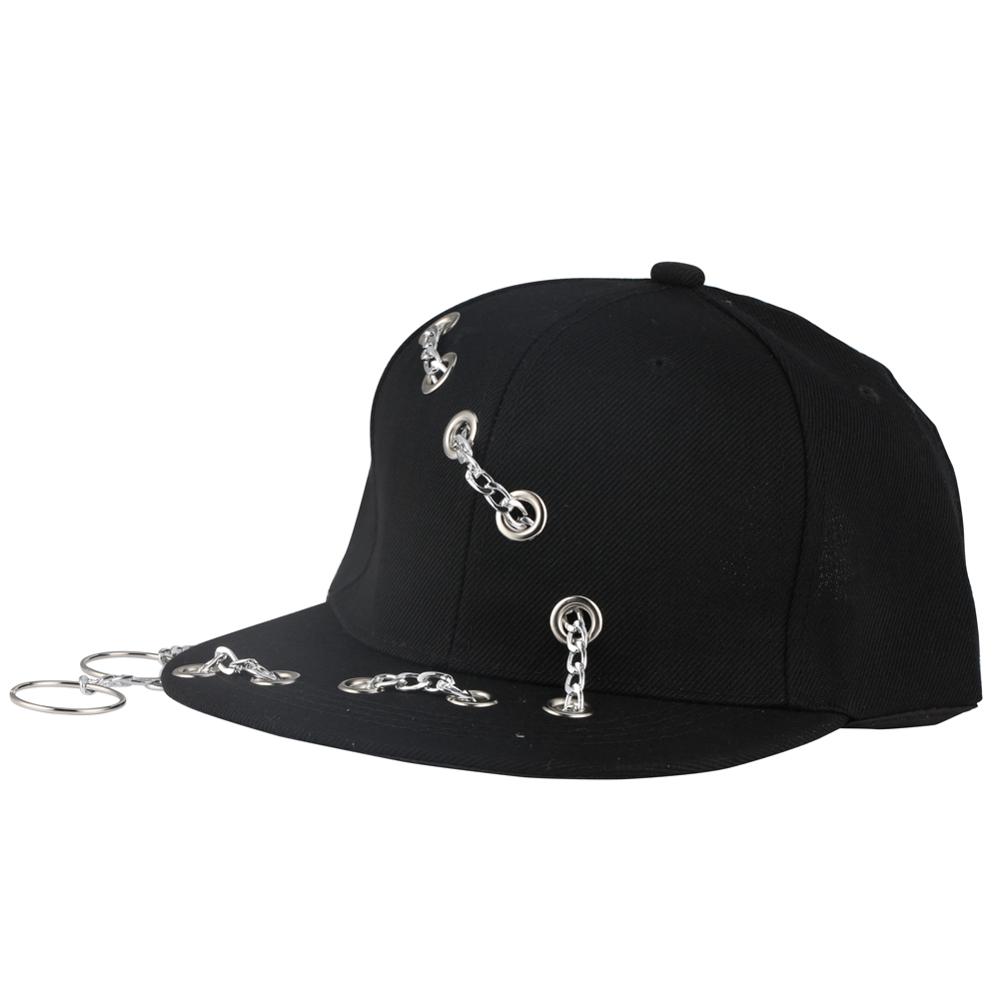 Punk Hats Iron Ring Chain Hip Hop Cap Baseball Cap... – Vicedeal