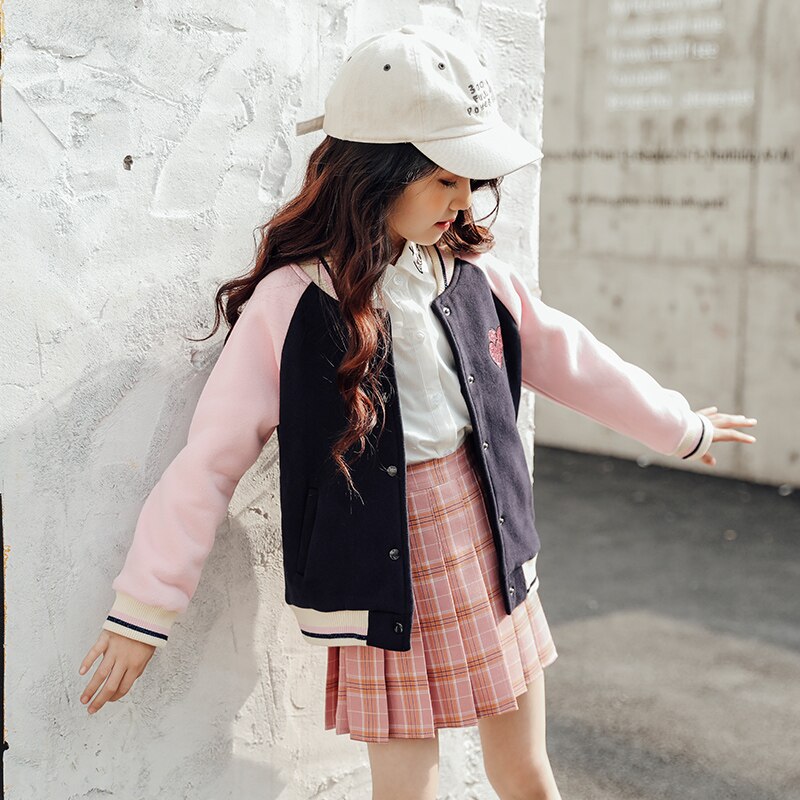 Girls Spring Letter Preppy Style Jackets 3-14 year... – Grandado