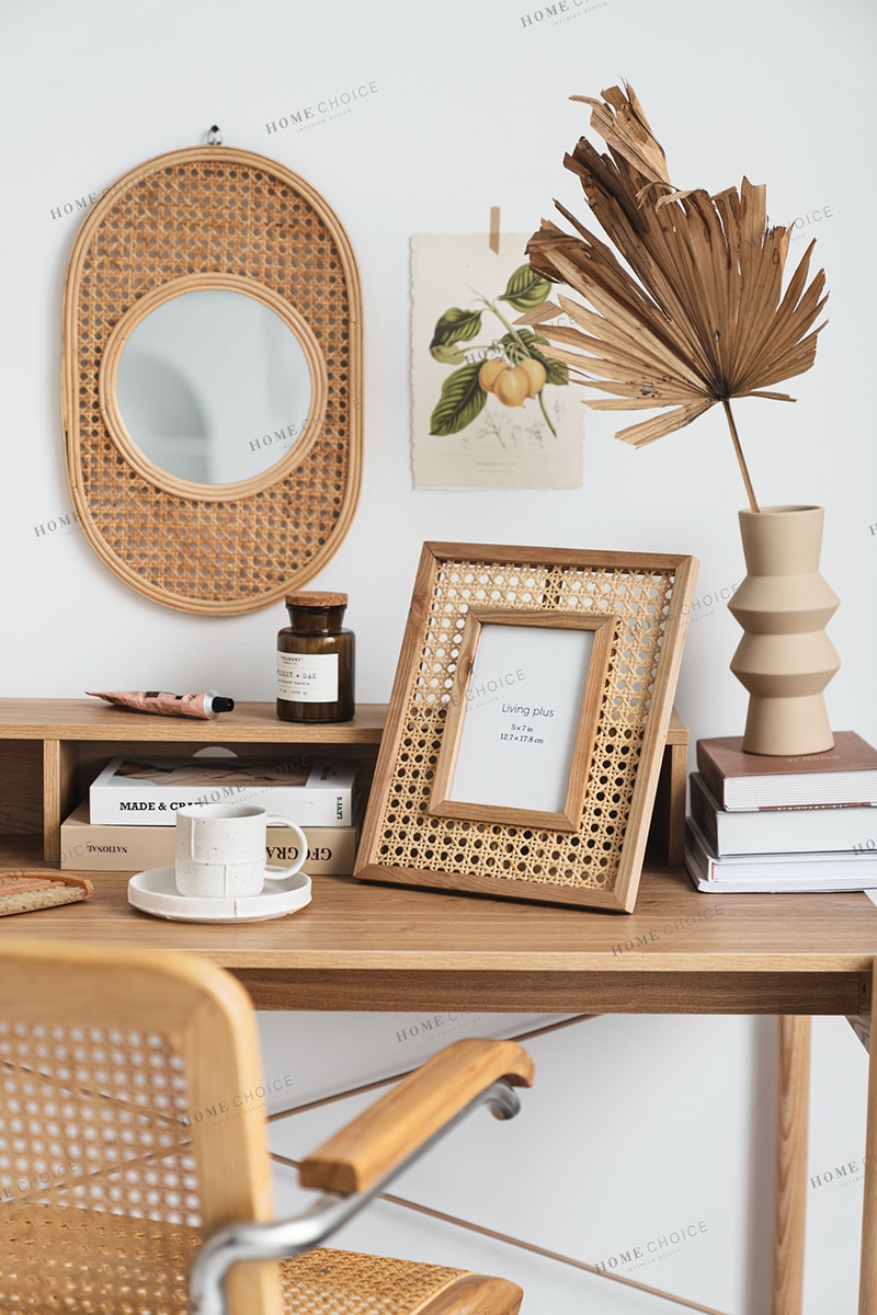 Rattan picture frame for wall art Nordic Wall Phot... – Grandado