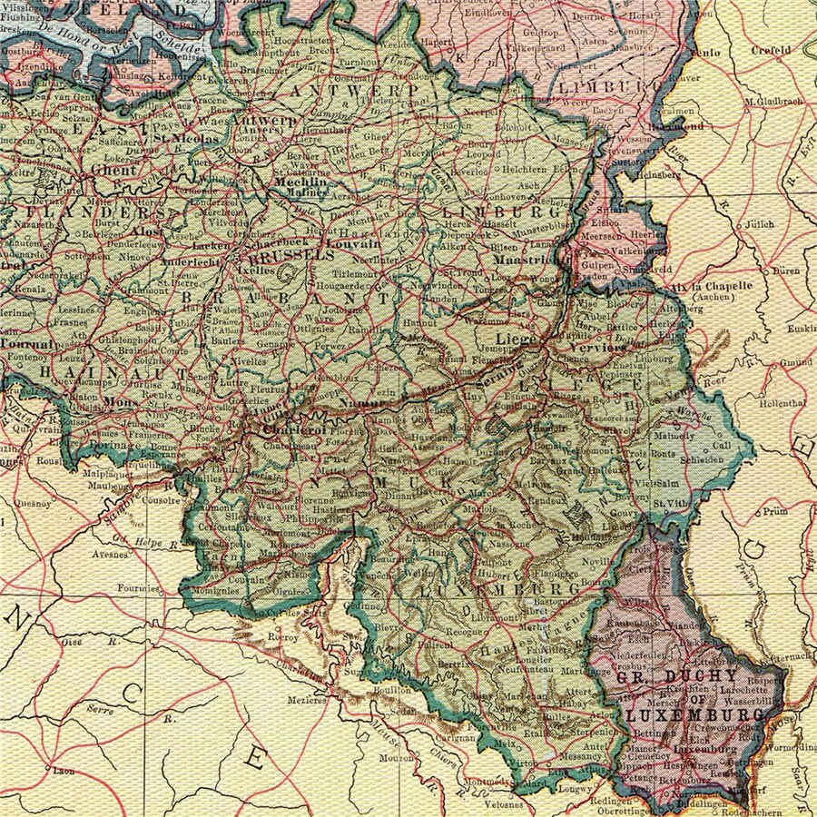 1924 Antique Netherlands Map Vintage Canvas Poster... – Grandado