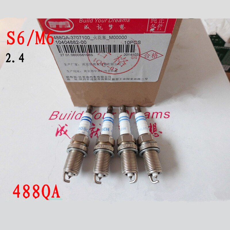 Engine Spark plug for BYD S6 M6 488QA-3707100 2.4L – Grandado