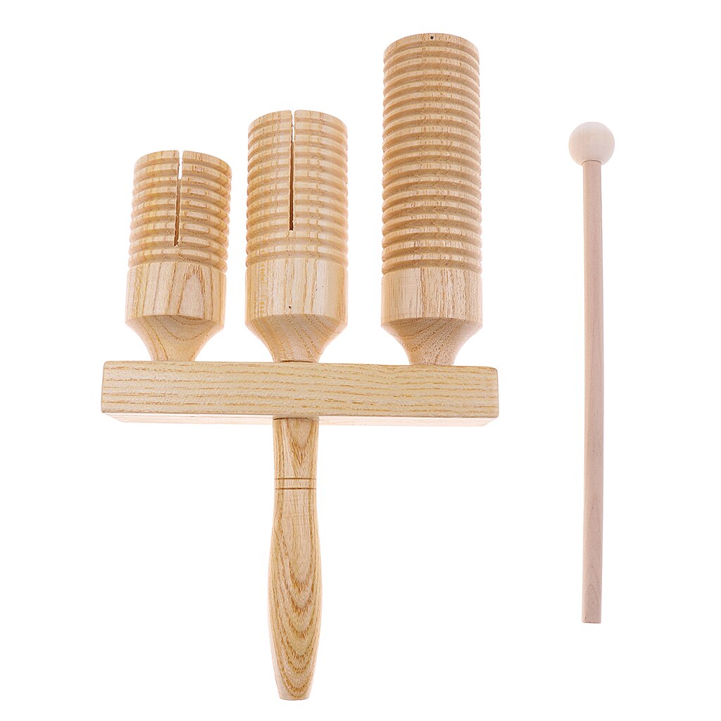 3 Tone Wooden Agogo Bell Wood Tone Block for Kids ... – Vicedeal