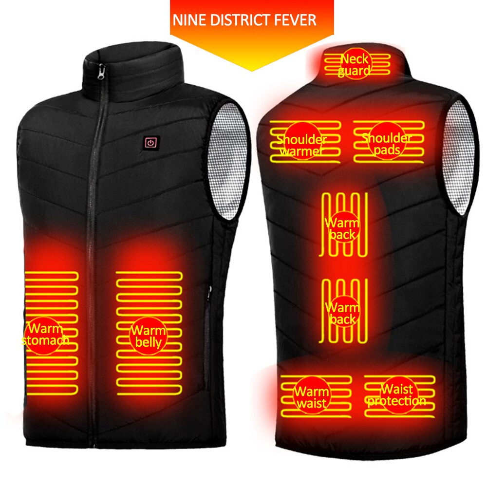 9 Areas Heated Vest Men Outdoor USB Infrared Heati... – Vicedeal