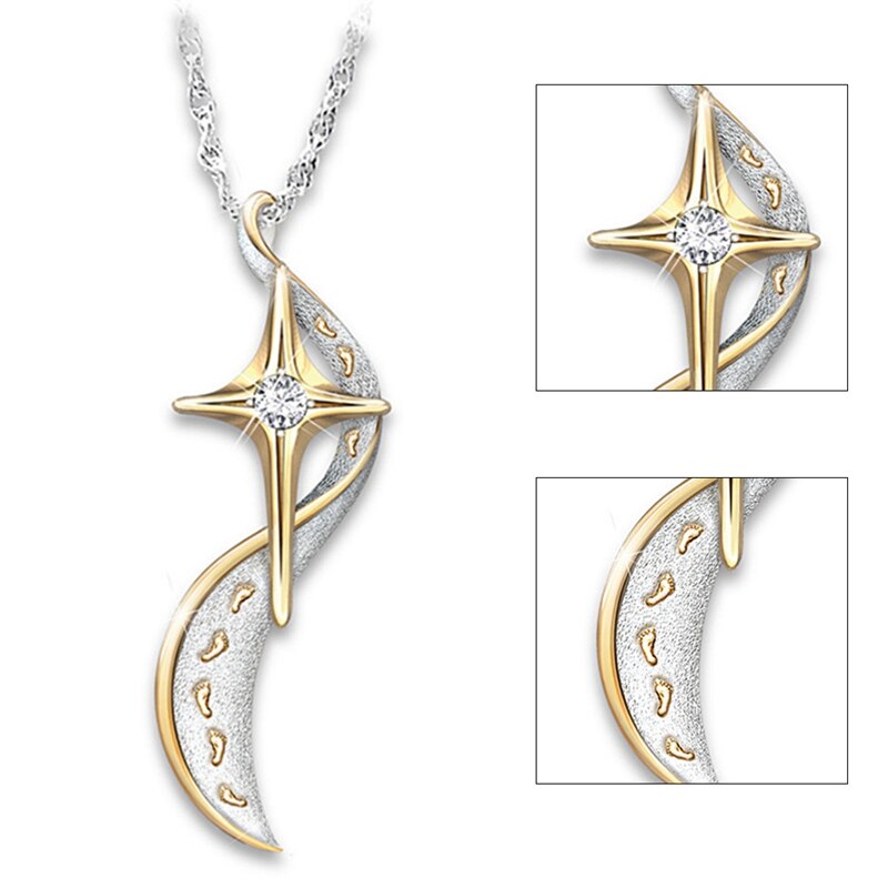 Footprints Necklace Footprints Cross Hanging Jesus... – Vicedeal