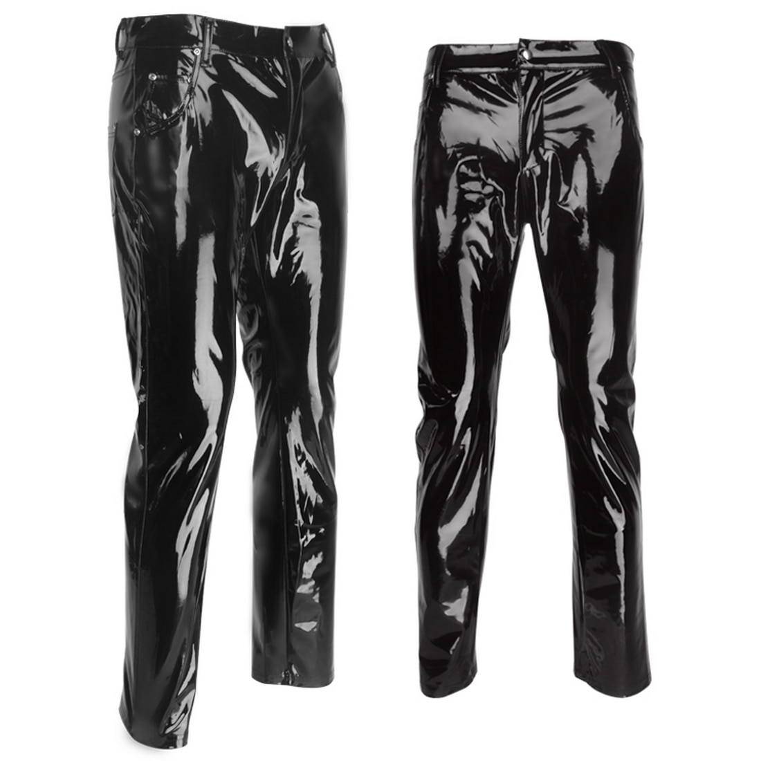 NIBESSER Men`s Leather Pants Punk Style Skinny Par... – Grandado