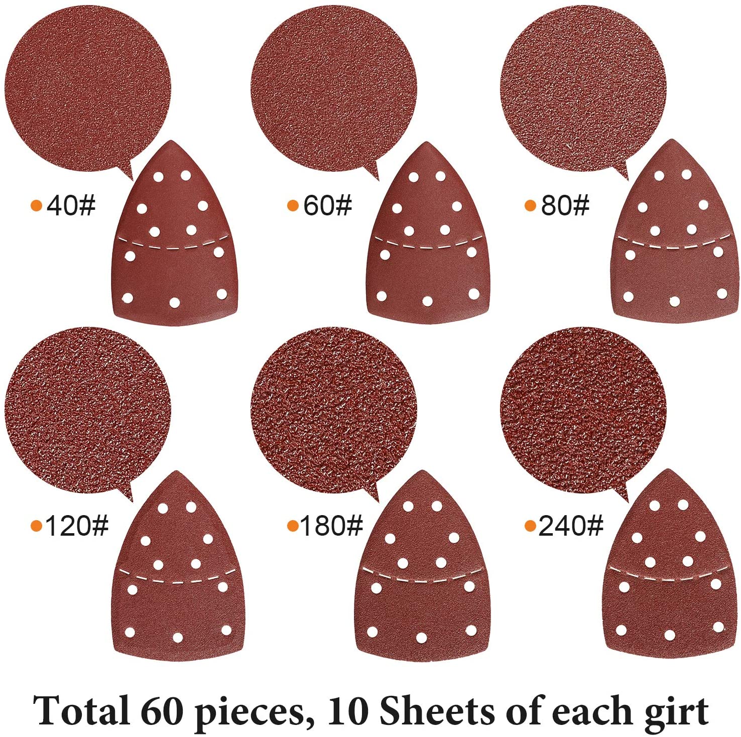 60pcs Mouse Sanding Sheets Hook and Loop Sander Pa... – Grandado
