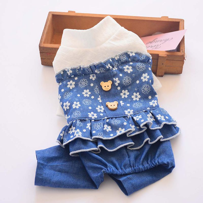 Lente Hond Kleding Jumpsuit Denim Overalls Romper ... – Vicedeal