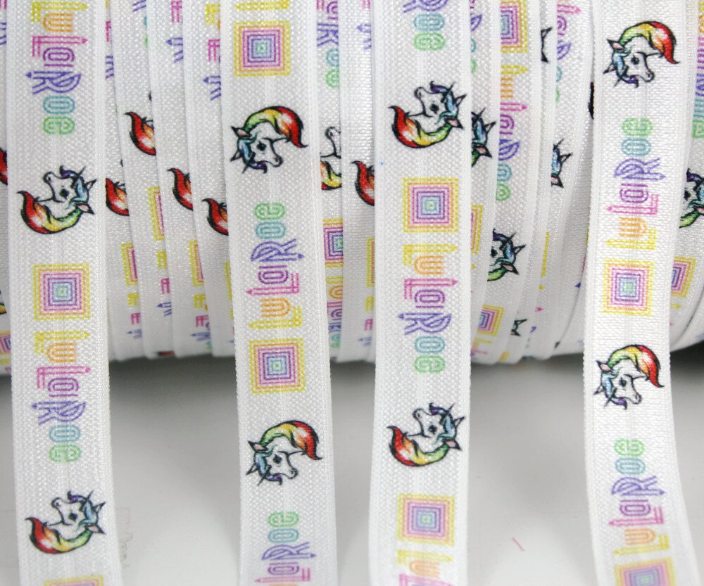 Custom 16mm transfer unicorn printed elastic ribbo... – Grandado