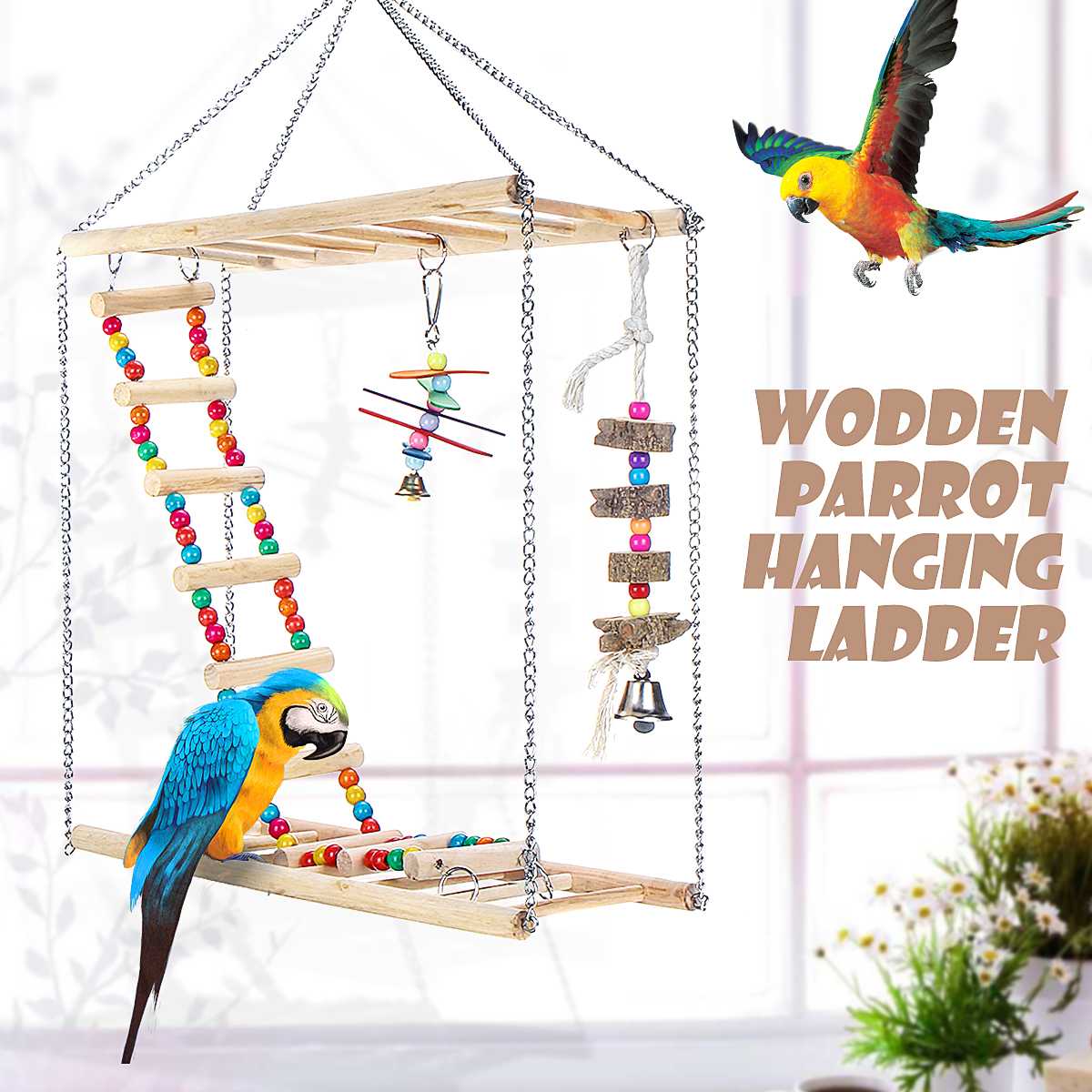 Houten Speelgoed Papegaaien Vogel Schommel Klimmen... – Vicedeal