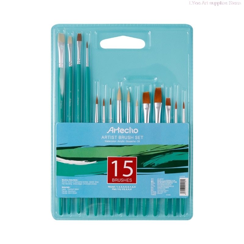 15 Pcs Wolf Haar Kwast Set Art Nail Schilderij Bor... – Grandado