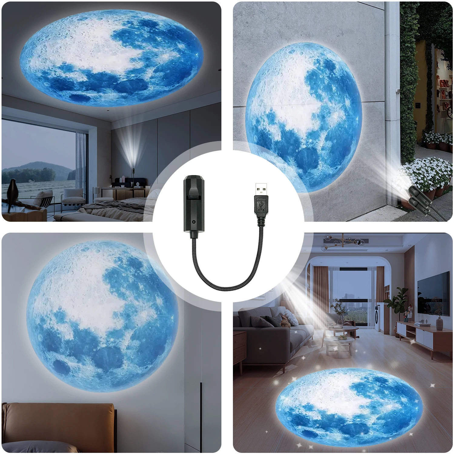 1 Projector Light Moon lamp, LED lamp, blue planet... – Grandado