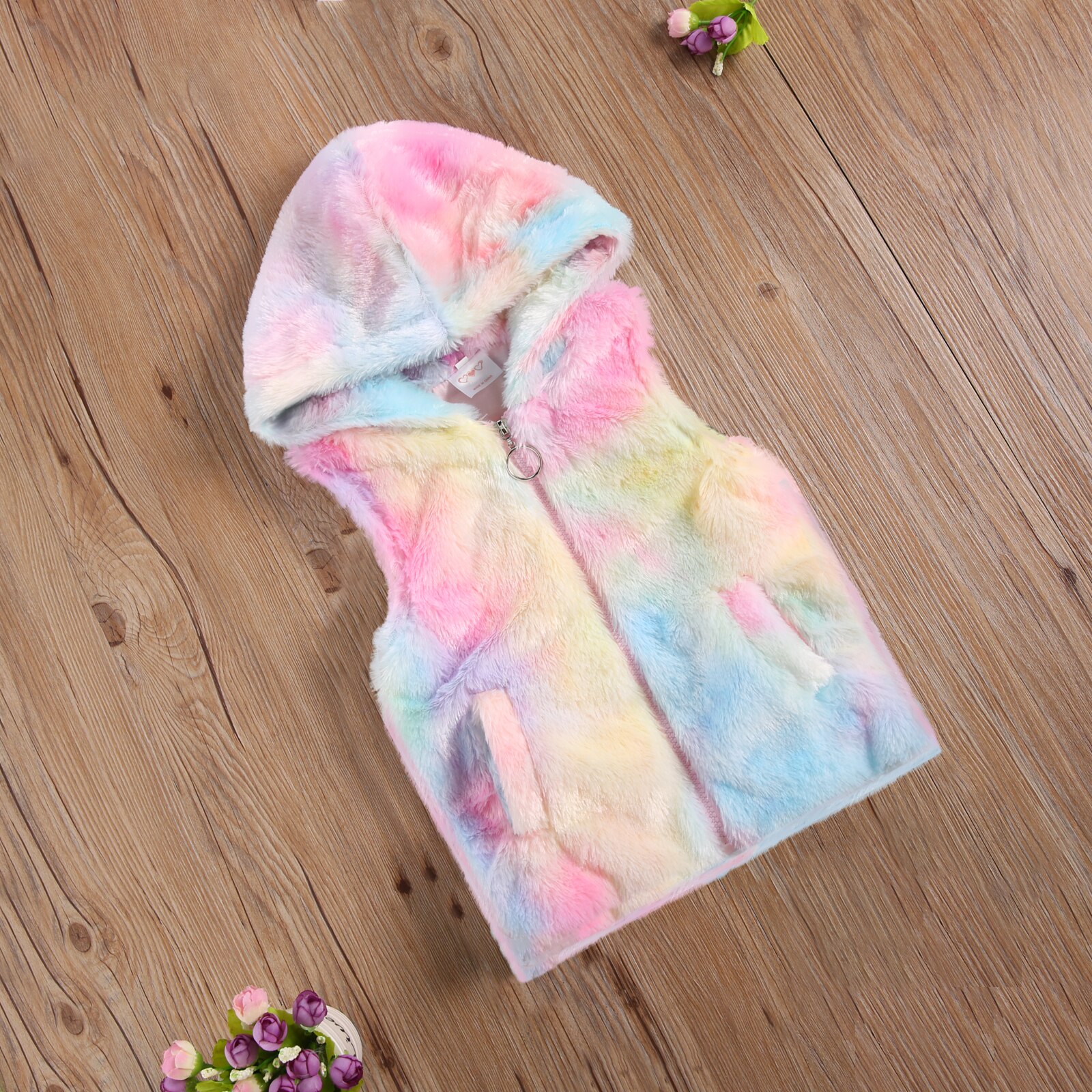 Colorful Kids Girl's Plush Vest Sleeveless Zipper ... – Vicedeal