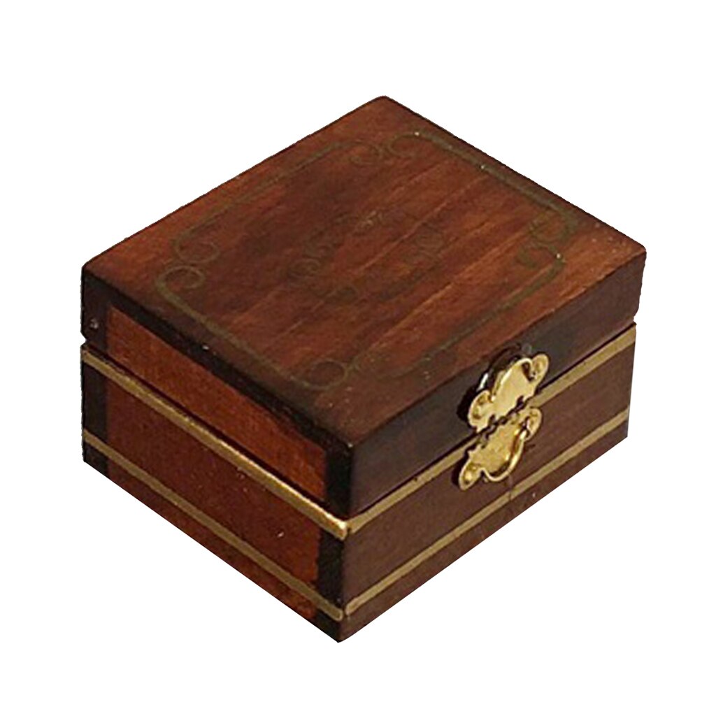 1/12 Mini Wooden Jewelry Box Dollhouse Bedroom Dre... – Grandado