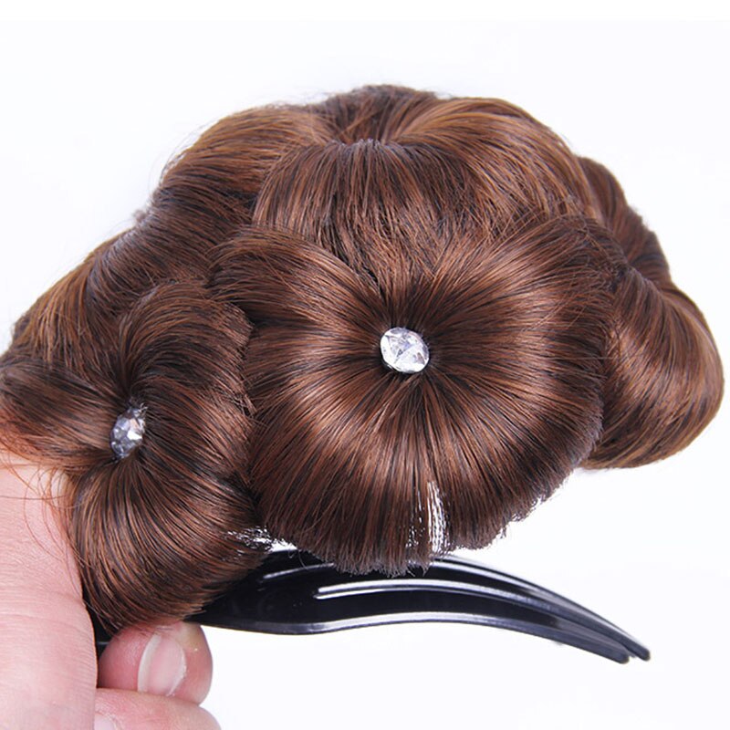 Newly Women Donut Hair Bun Clip In Extensions Synt... – Vicedeal
