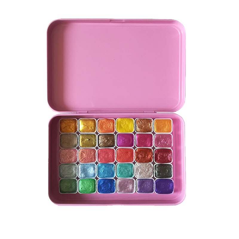 30 Colors Solid Full Fill Up Metallic Pearl Waterc... – Vicedeal