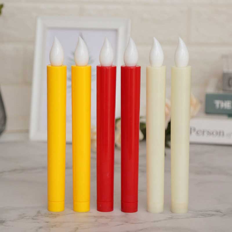 12 Pieces Beige/Yellow/Red Church LED Candles,Batt... – Grandado