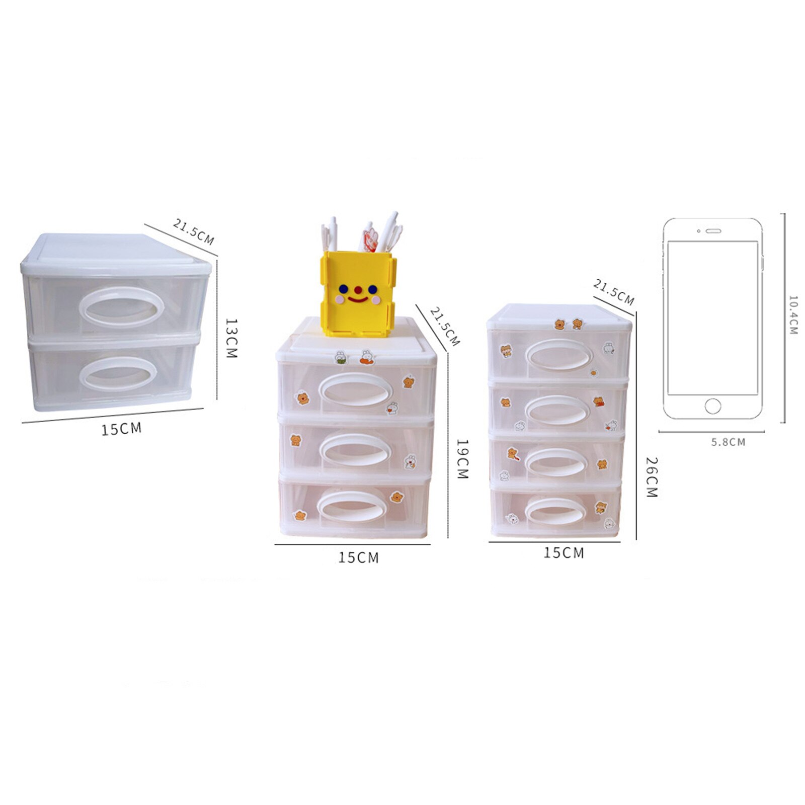 Desktop Storage Box 2&4 Layer Drawer Type Storage ... – Grandado