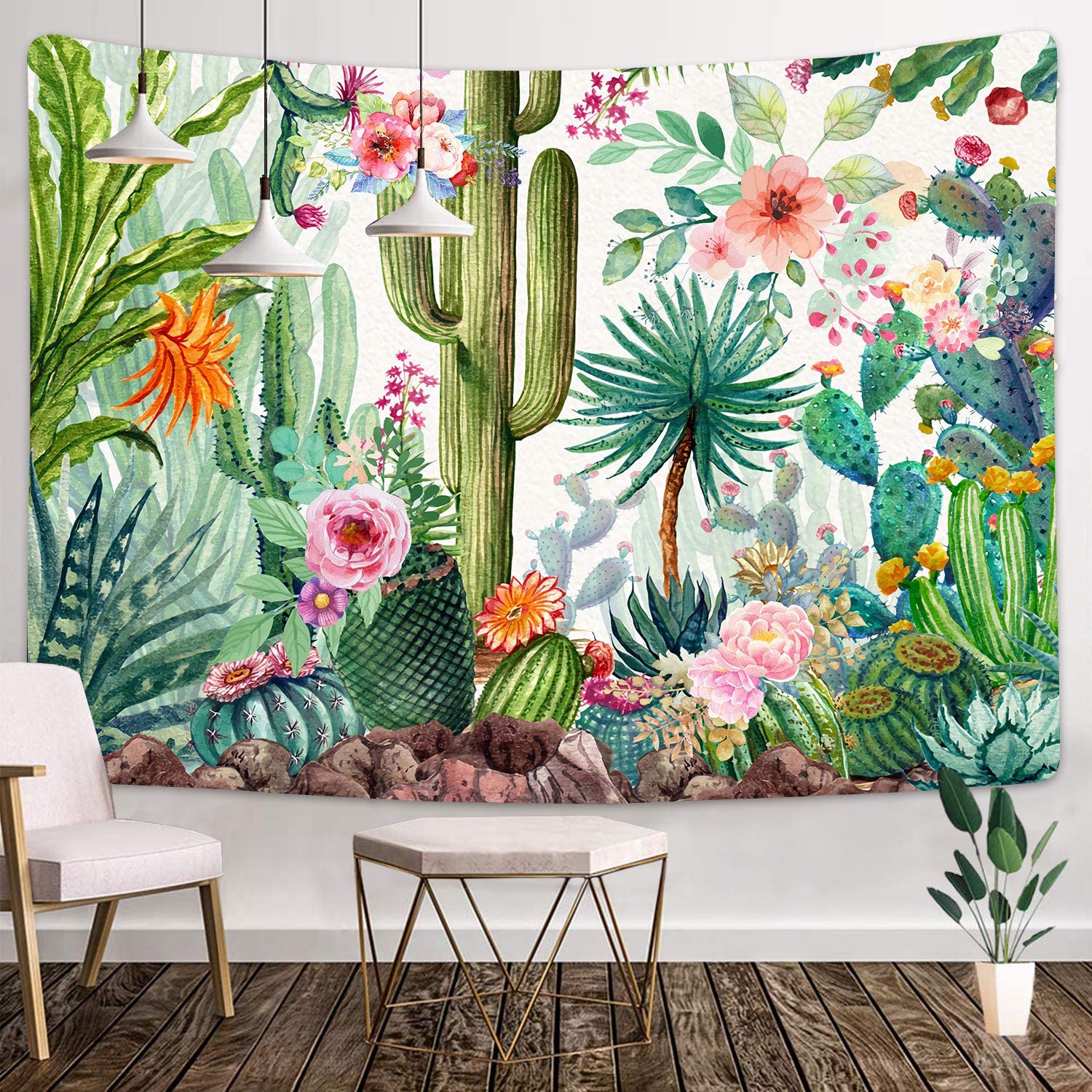 Cactus Planten Trippy Tapestry Art Decor Muur Opkn... – Grandado