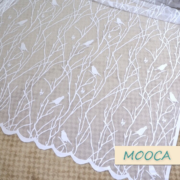 Pastoral Style Bird White lace curtain sheer curta... – Vicedeal