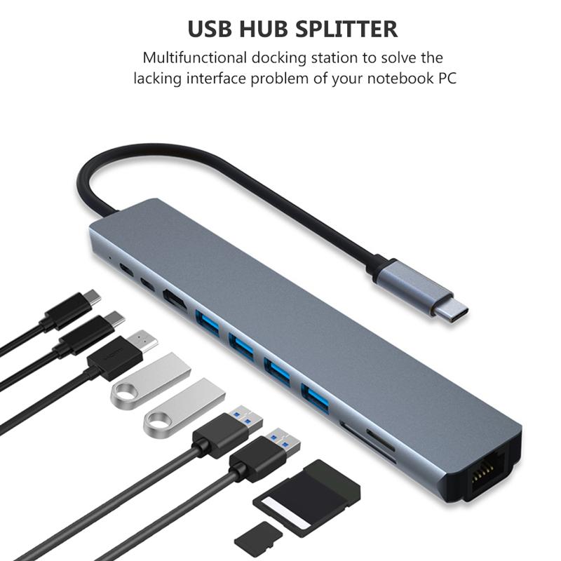 Concentrador USB 3,0 10 en 1 para ordenador portát... – Grandado