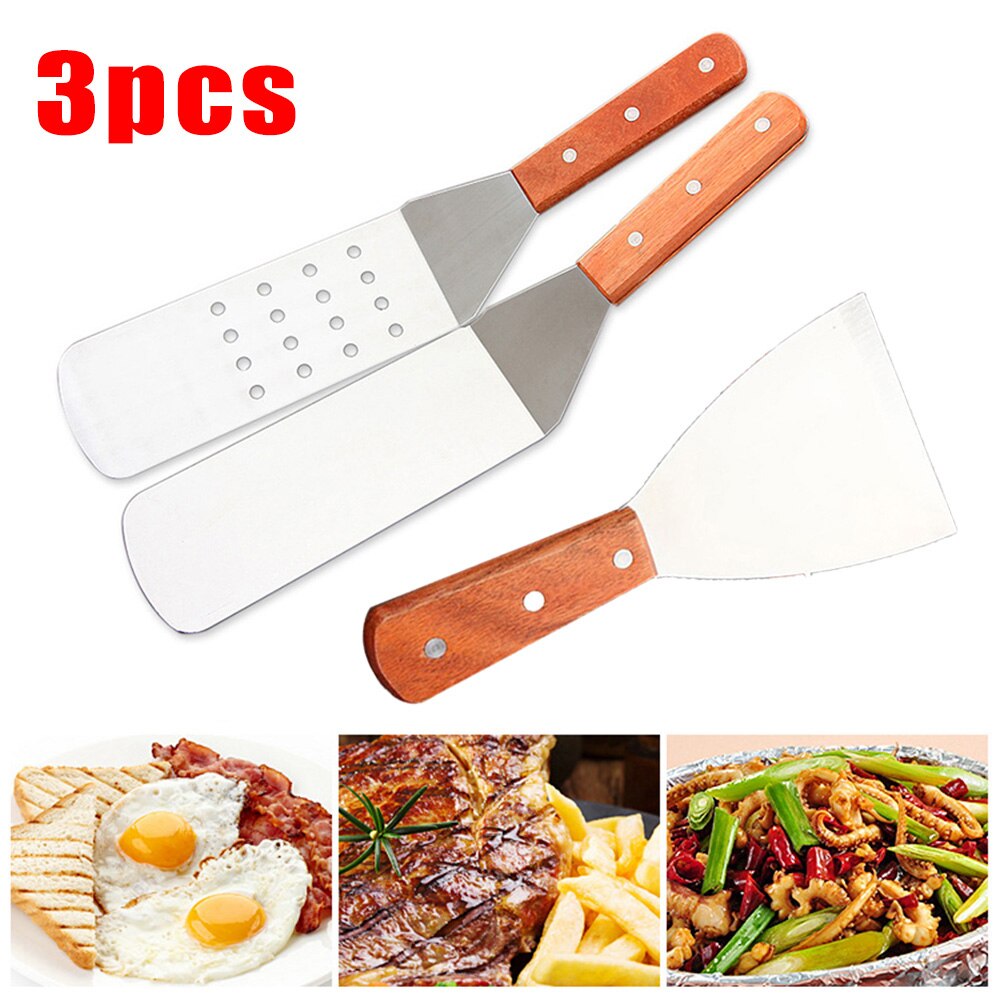 3PCS Griddle Utensils Kit Stainless Steel For Cook... – Grandado