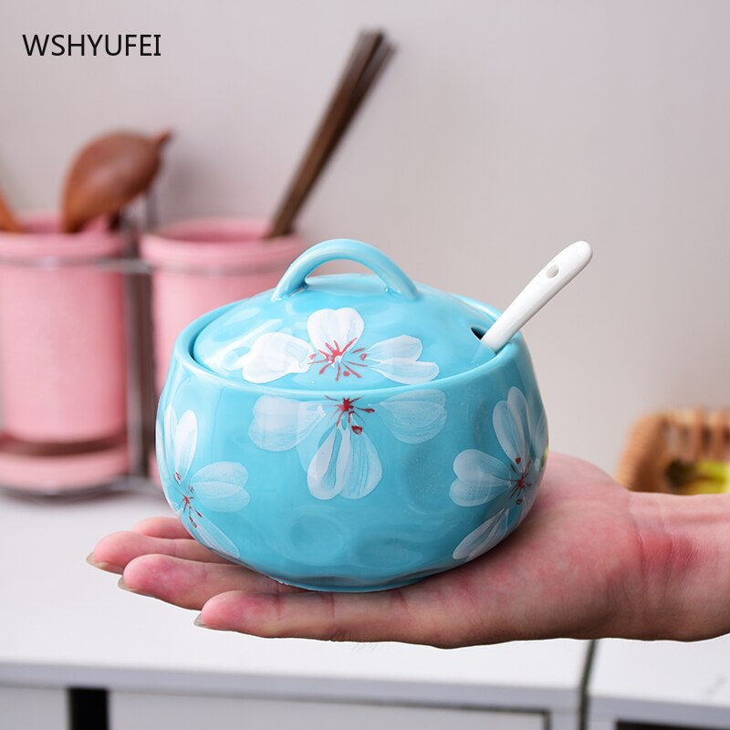 Japanese-style Ceramic Sealed Seasoning jar With l... – Grandado