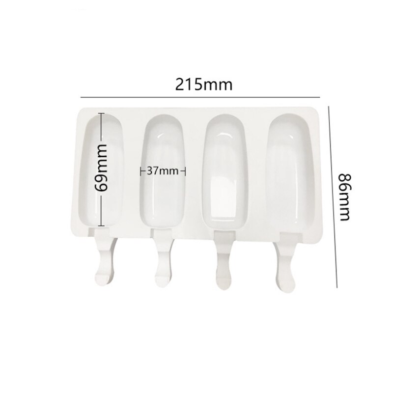 4 Cell Silicone Frozen Ice Cream Mold Juice Popsic... – Grandado