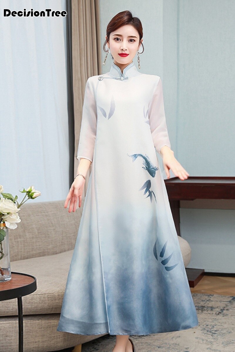 Chinese Dress chinese women improved qipao grey br... – Vicedeal