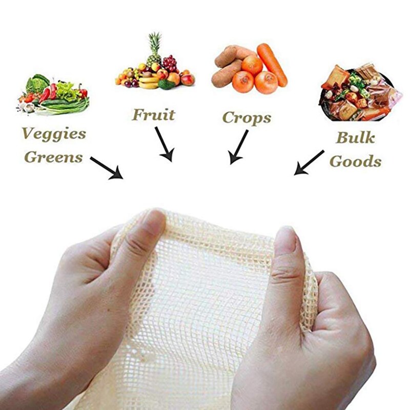 Reusable Produce Bags, Organic Cotton Mesh Vegetab... – Grandado
