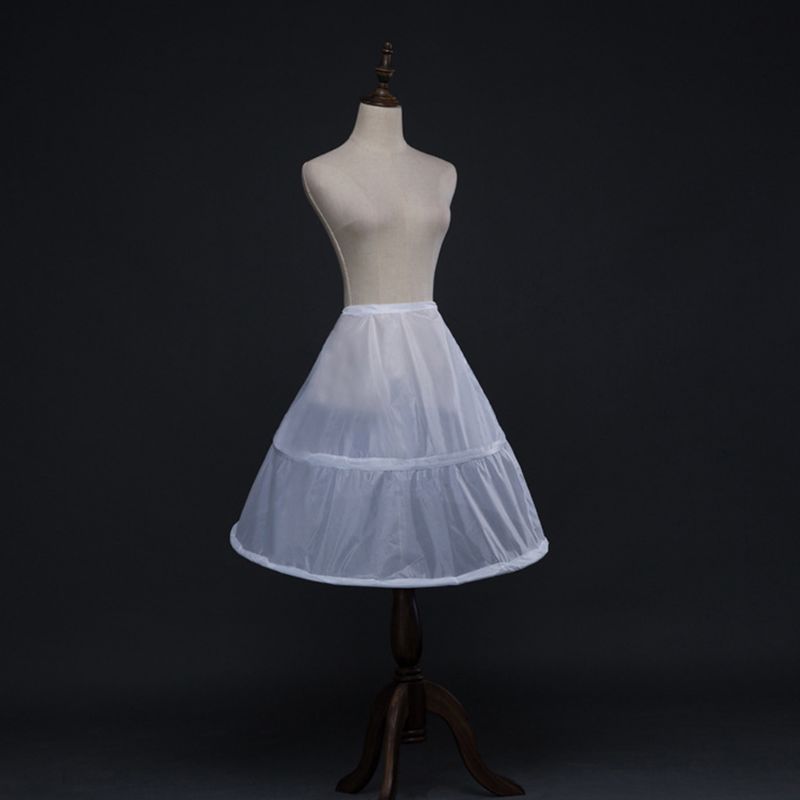 Flower Girls 2 Hoops White Underskirt 65cm Wedding... – Grandado