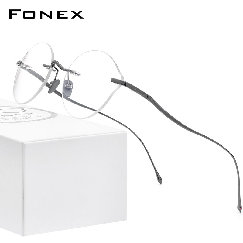 FONEX Pure Titanium Eyeglasses Frame Women Men Rim... – Grandado