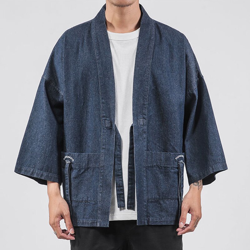 Men Denim Kimono Jacket Japan Style Harajuku Shoul... – Vicedeal