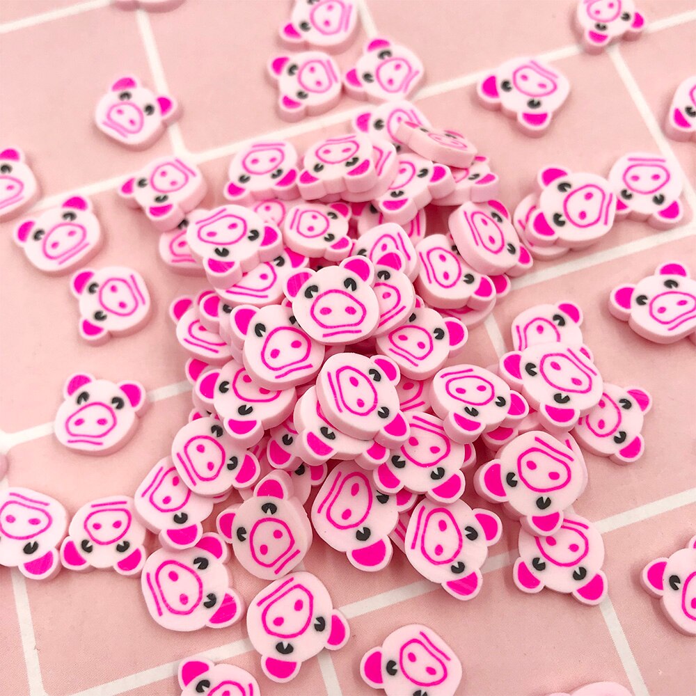 50g/lot 1cm Pink Pig Slice Polymer Clay Sprinkles ... – Vicedeal