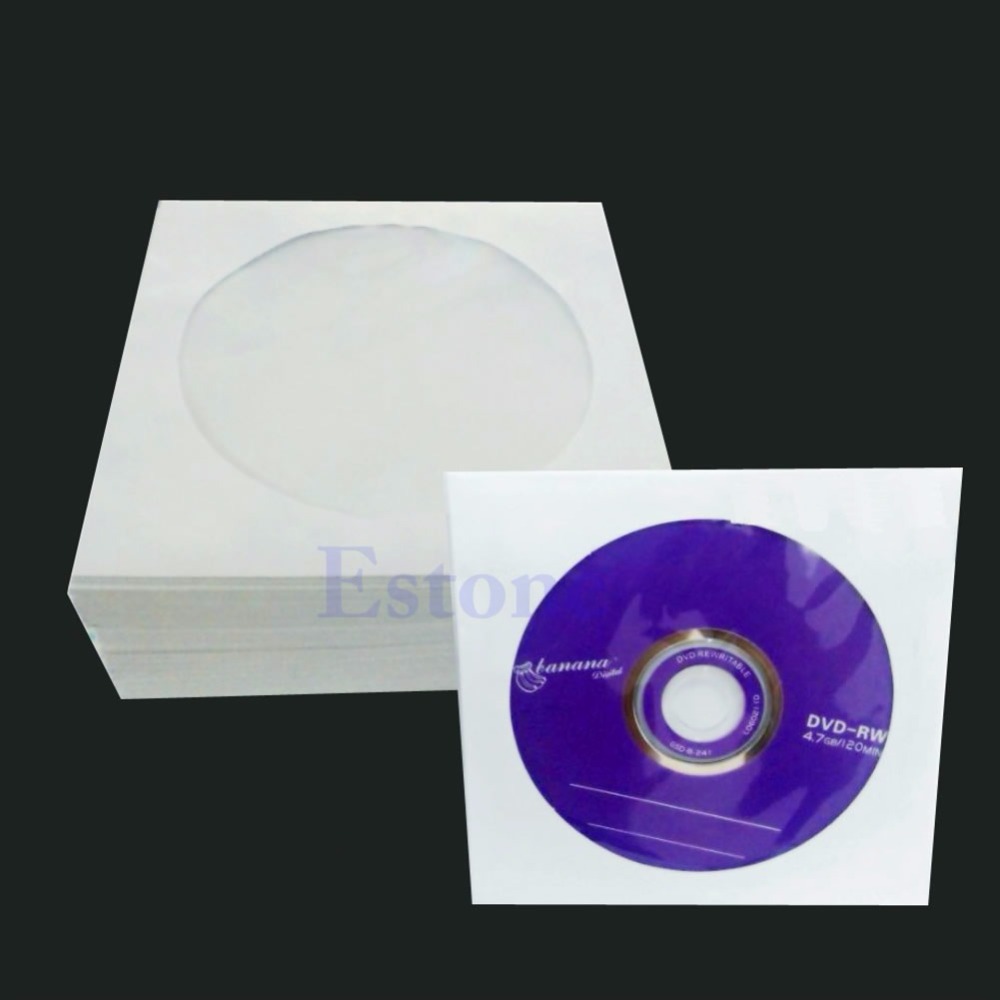 50pcs Mini CD DVD Paper Flap Sleeves Clear Window ... – Grandado