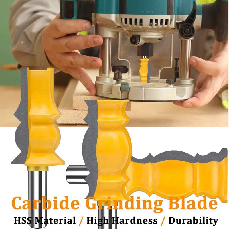 3 Pcs 1/2 Inch Shank Crown Molding Router Bit Rais... – Vicedeal