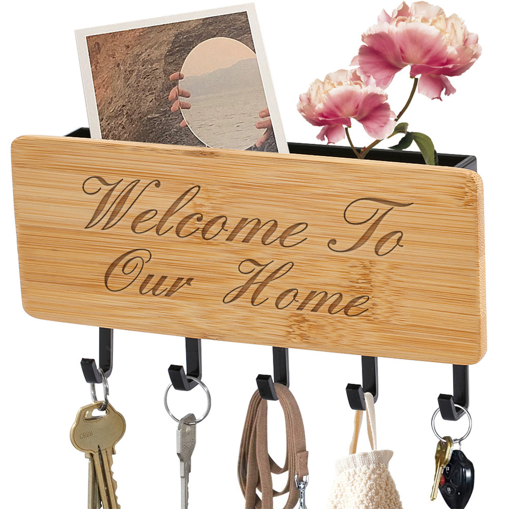 Welcome to Our Home Engraved Bamboo Board Key Hold... – Vicedeal