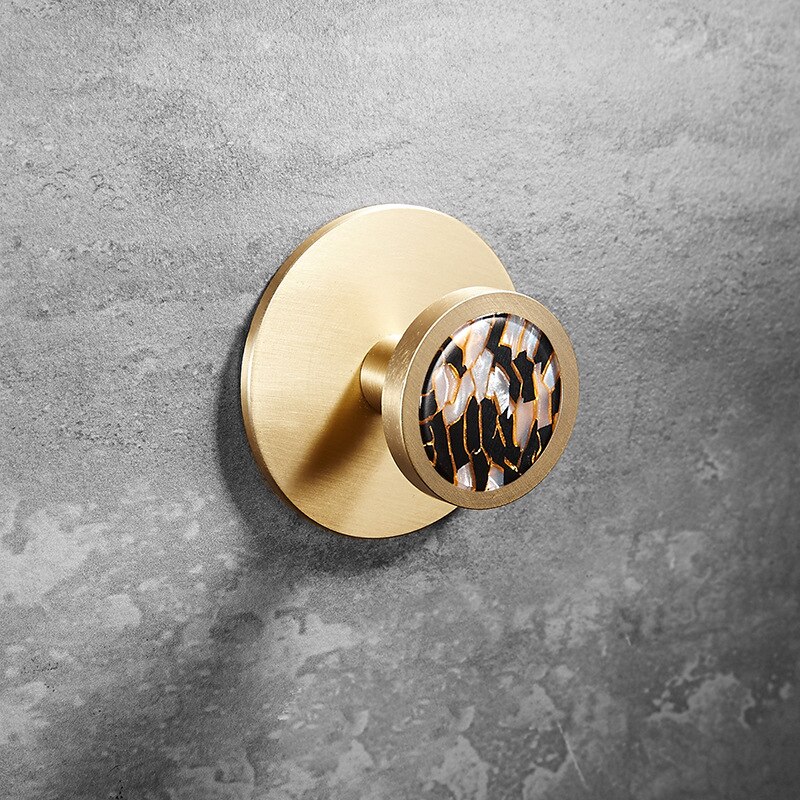 Brass Adhesive Hooks Shell Nordic White Gold Bathr... – Grandado