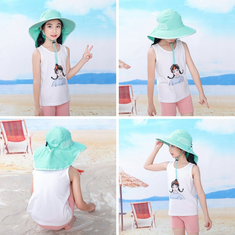 Meisjes Jongens Mode Strand Zonnehoed Brede Rand E... – Grandado