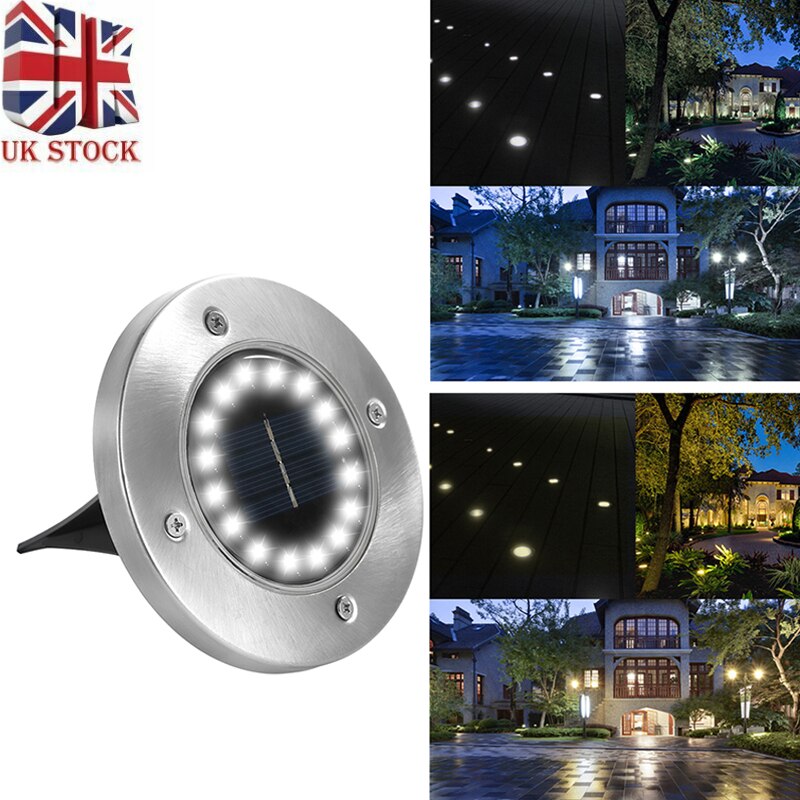 Solar Power Ground Light 16LED Solar Disk Lamp Wat... – Grandado
