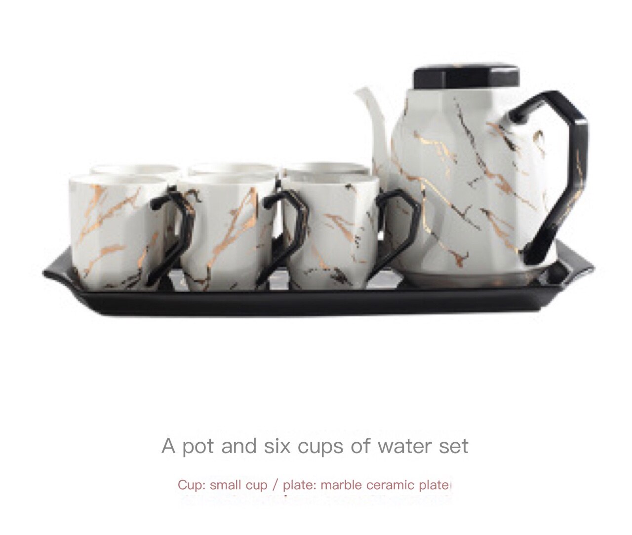 European Style Simple Black and White Marble Gold ... – Grandado