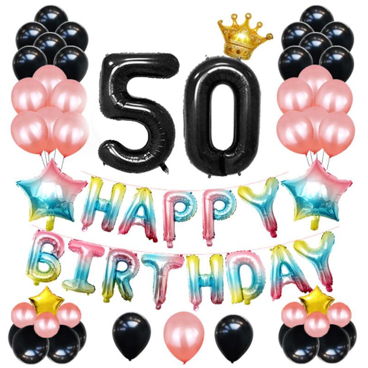 Verjaardagsfeestje Kleur Ballonnen Kit Aluminiumfo... – Grandado