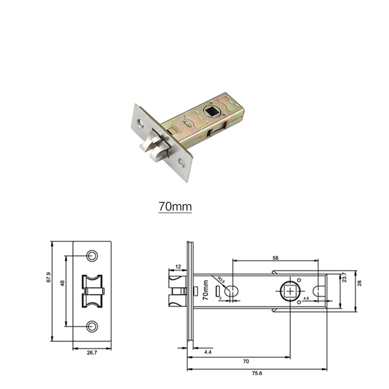 50MM 60MM 70MM LENGTH SINGLE LATCH LOCKBODY FOR PA... – Grandado