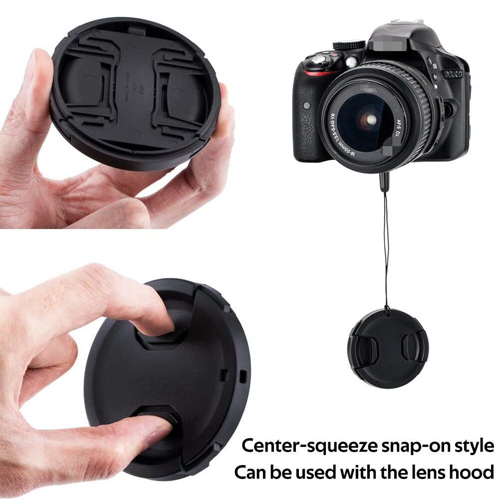 37-95mm Camera Lens Cap Snap-On Lens Cover Filter ... – Grandado